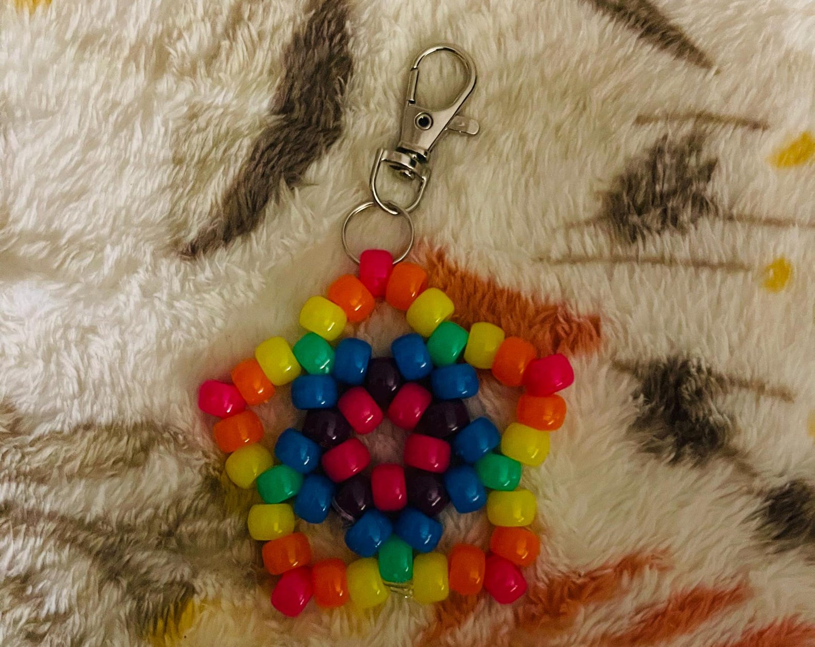 Scenecore Rainbow Kandi Star Keychain - Etsy