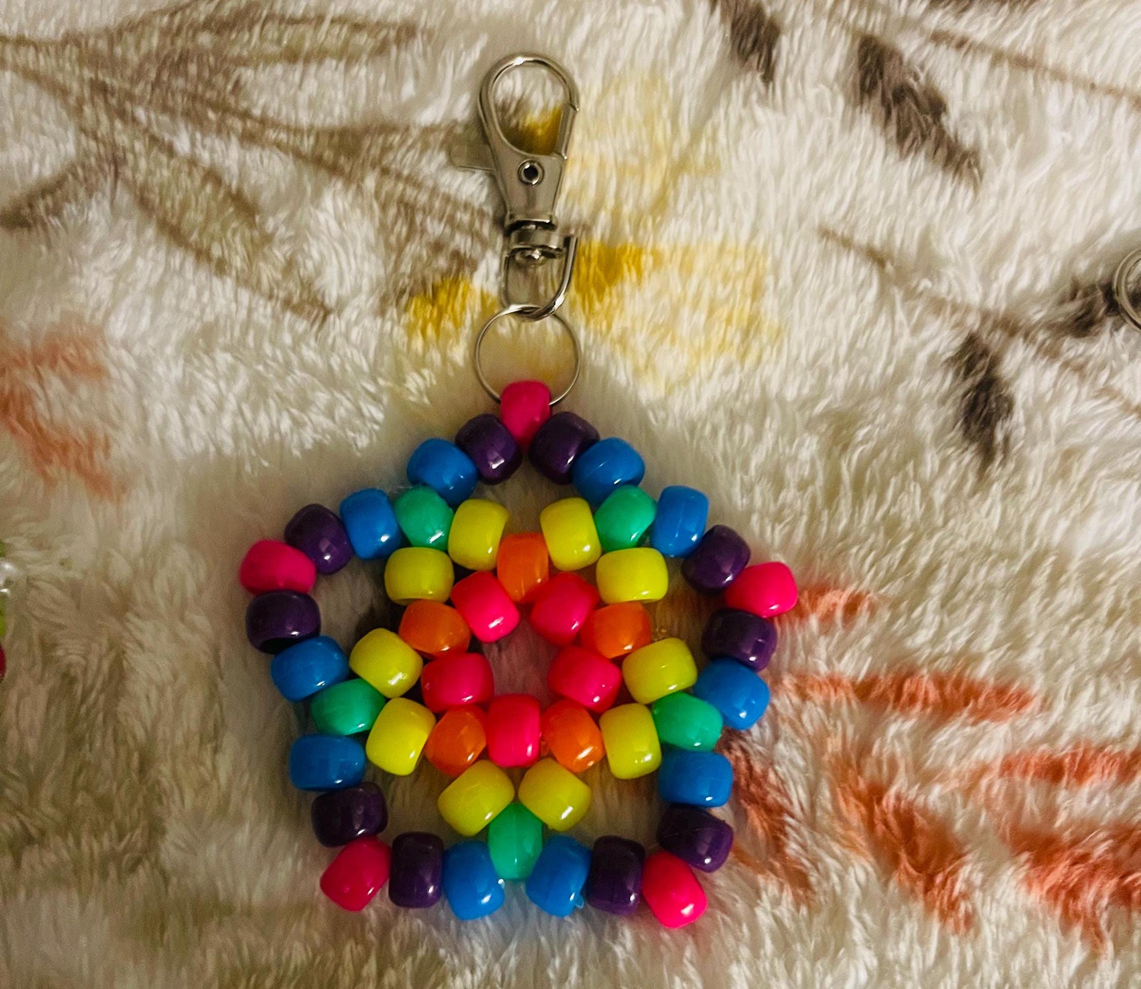 Scenecore Rainbow Kandi Star Keychain - Etsy