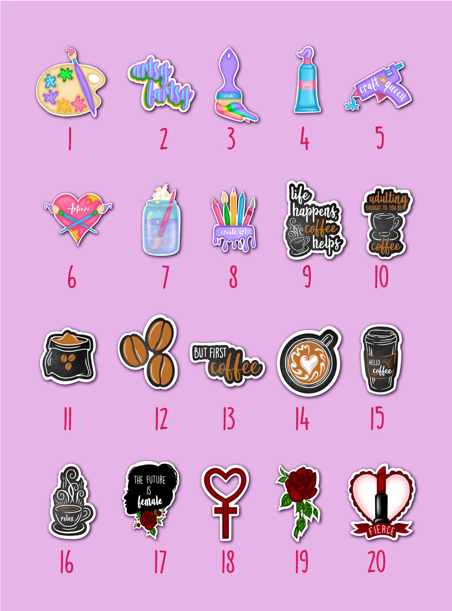 Assorted Sticker Pack Assorted Planner Stickers Sticker | Etsy
