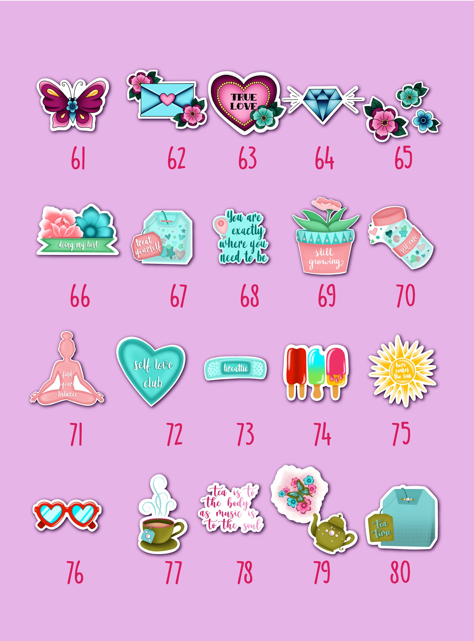 Assorted Sticker Pack Assorted Planner Stickers Sticker | Etsy