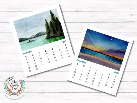 By The Sea 2026 Desk Calendar Printable Under The Sea Desk Calendar ...