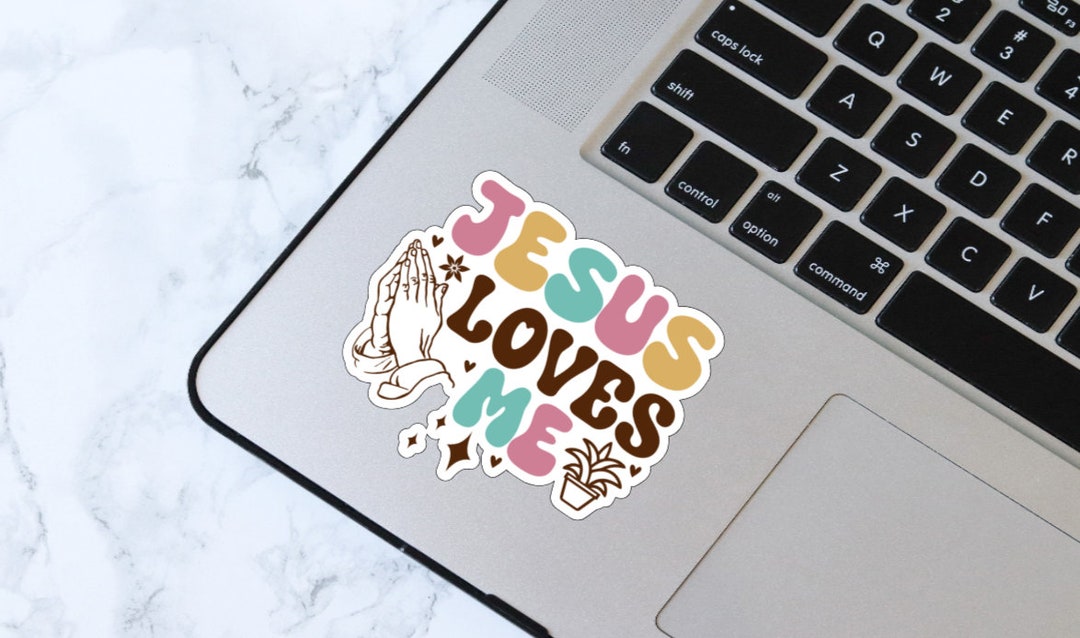 Sticker - Laminated - Water Resistant - Jesus Loves Me - Vibrant Colors ...