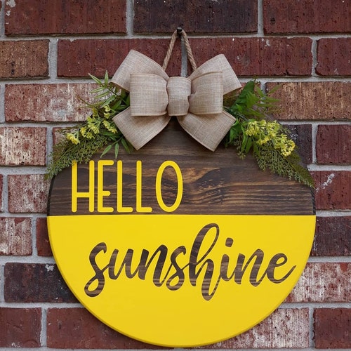 Hello Sunshine Door Hanger Hello Sunshine Wreath Raised - Etsy