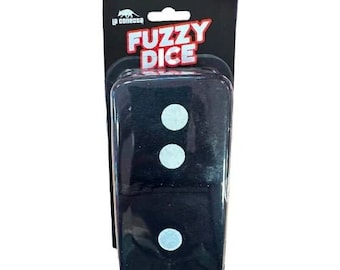Black Fuzzy Dice With Black Bling Gems and Chain or Cord / Car ...