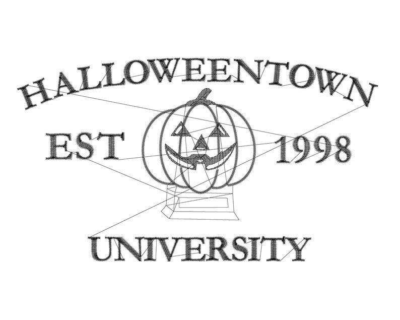 Halloweentown University Embroidery Design File (PES, JEF, DST, Etc ...