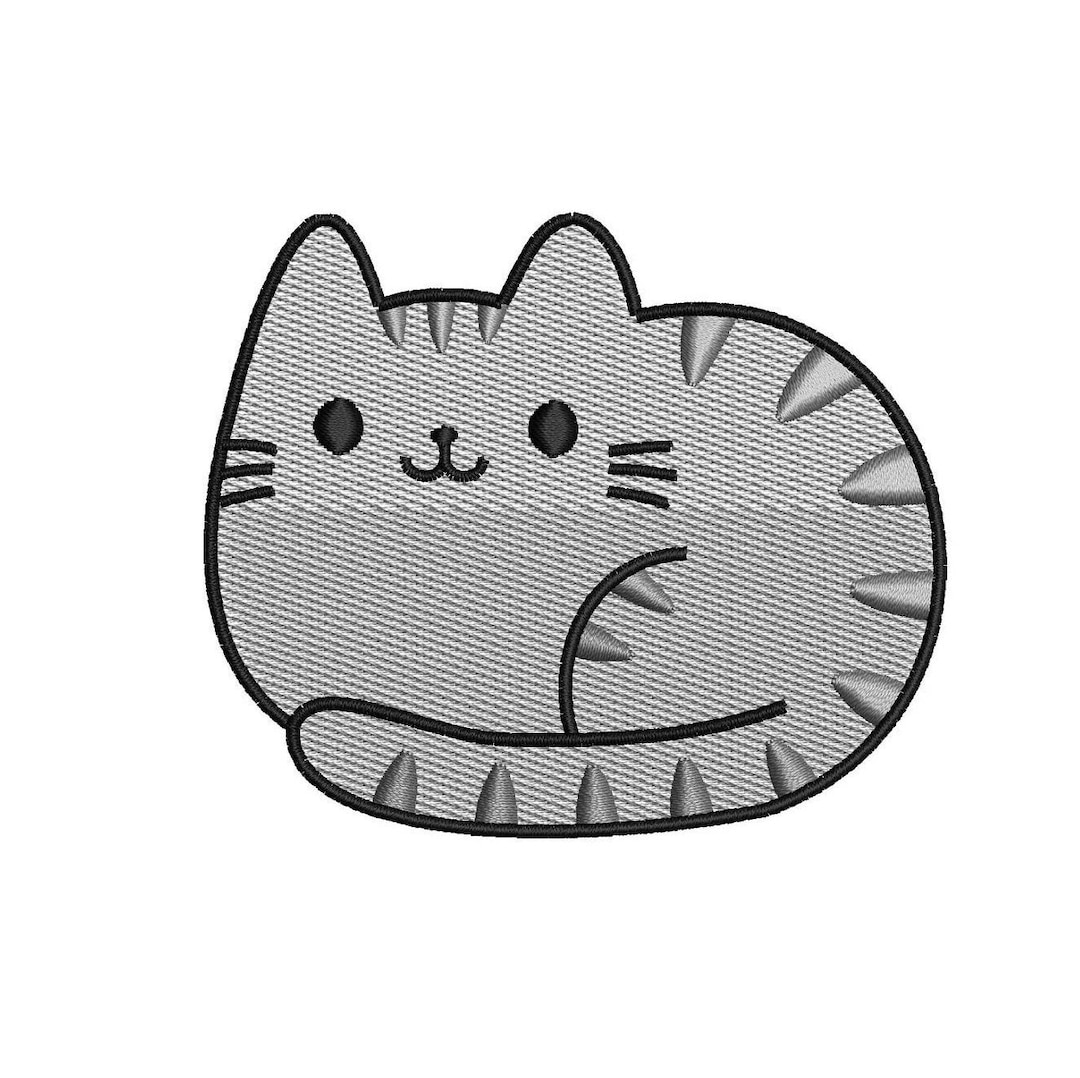 Cute Cat Embroidery Design File (PES, DST, JEF, Etc.) - Instant ...