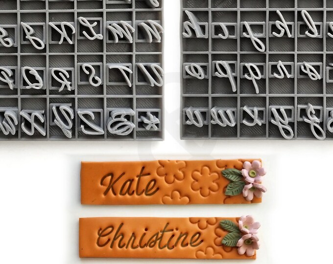 9mm SCRIPT Alphabet Stamps (0.35 Inches) | Wedding Font | Stamps for ...