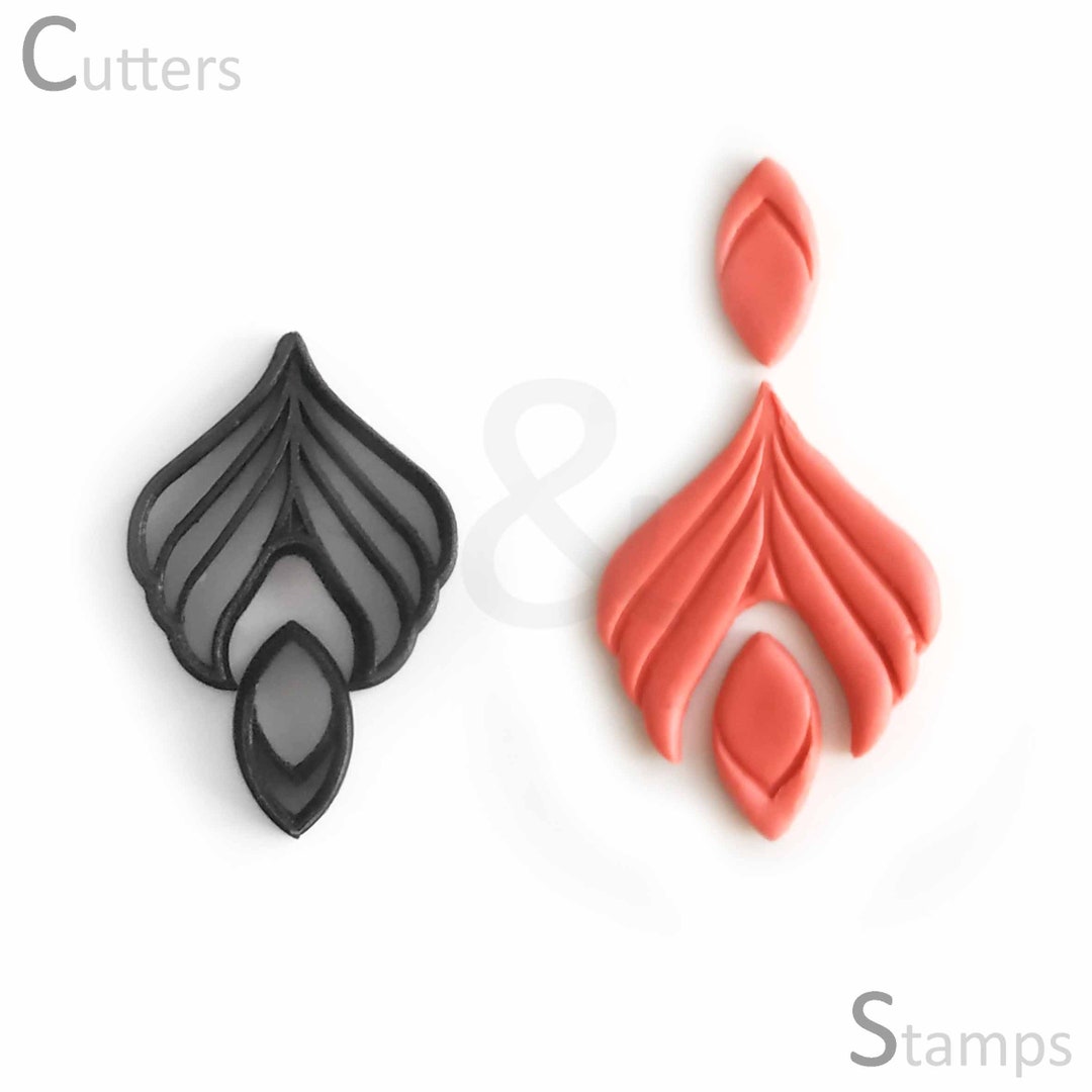 PETAL Polymer Clay Cutter Set of 2 | Clay Shape Cutter With Detailing ...
