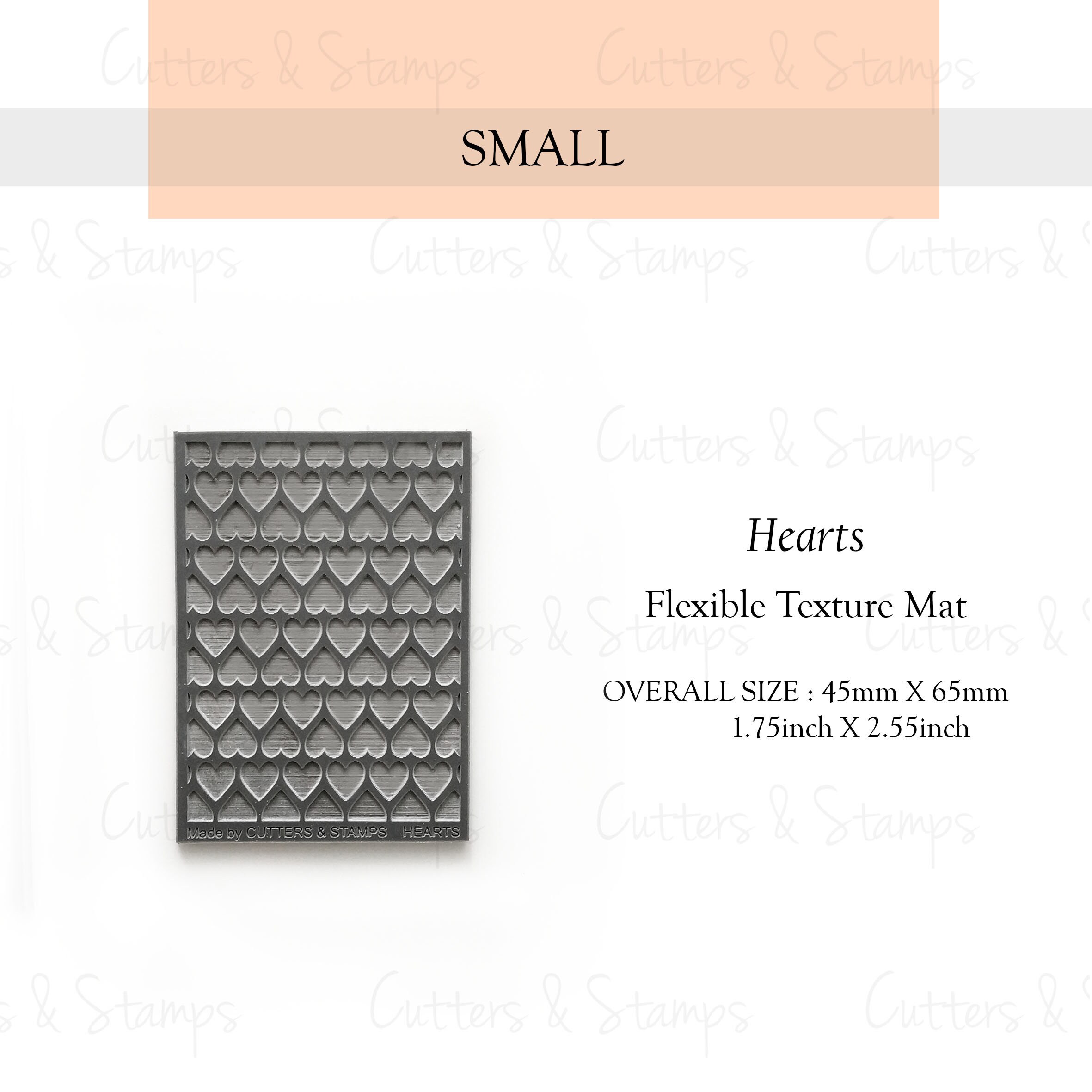 HEARTS Texture Mat for Polymer Clay | Clay Pattern Stamps | Textures ...