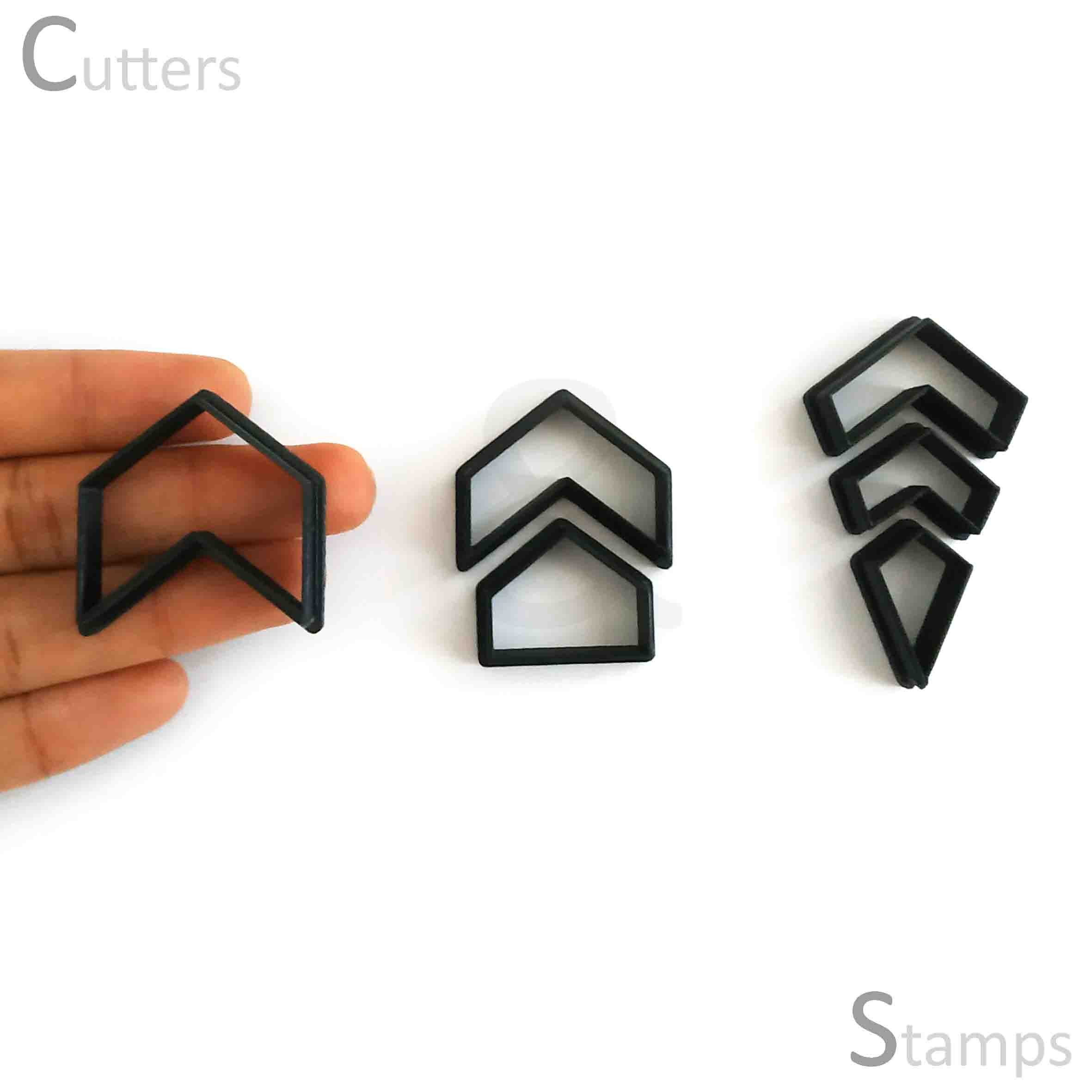 Chevron Clay Cutter Pack of 6 Polymer Clay Cutter Set | Etsy Australia