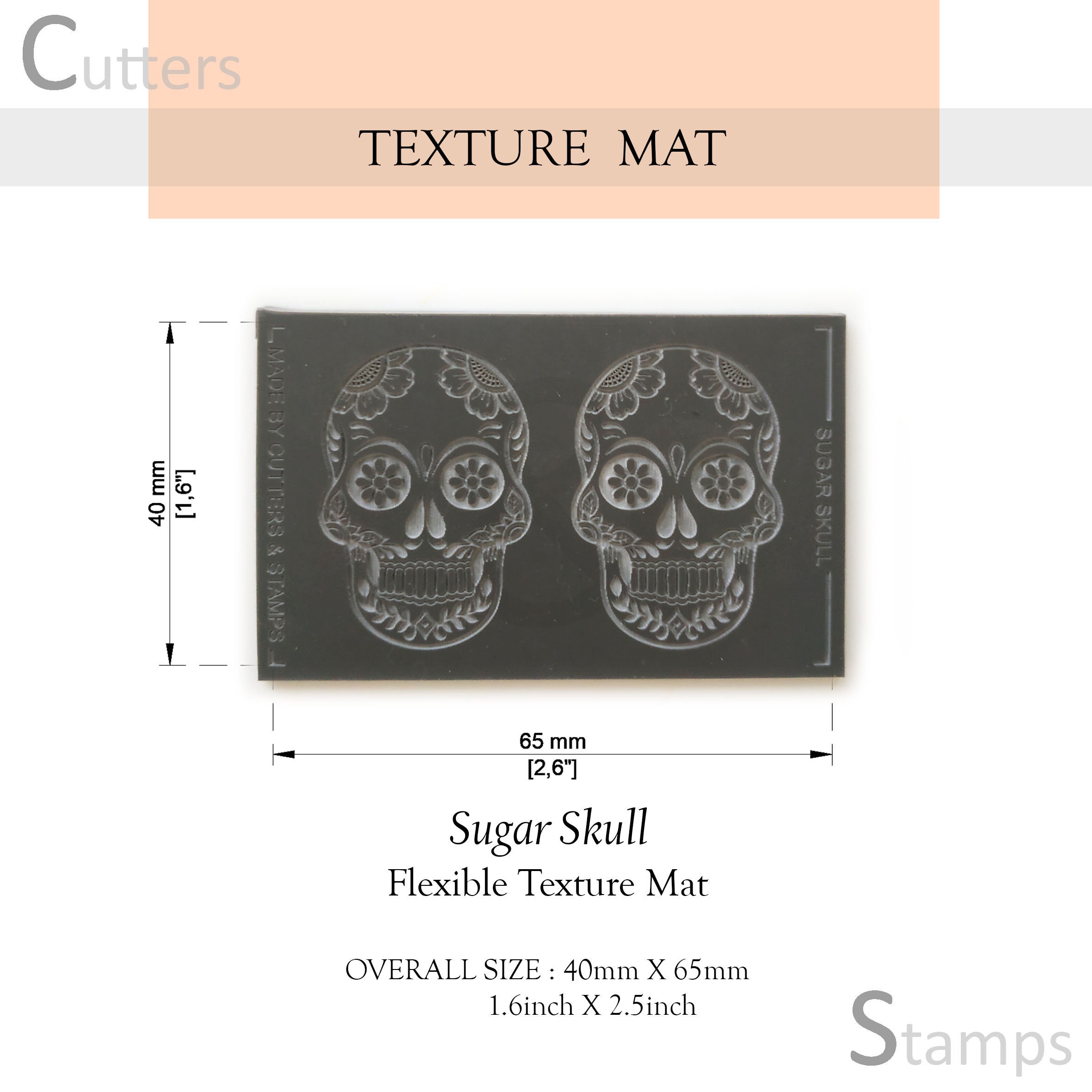 SUGAR SKULL Texture Mat for Polymer Clay Clay Pattern Stamps - Etsy