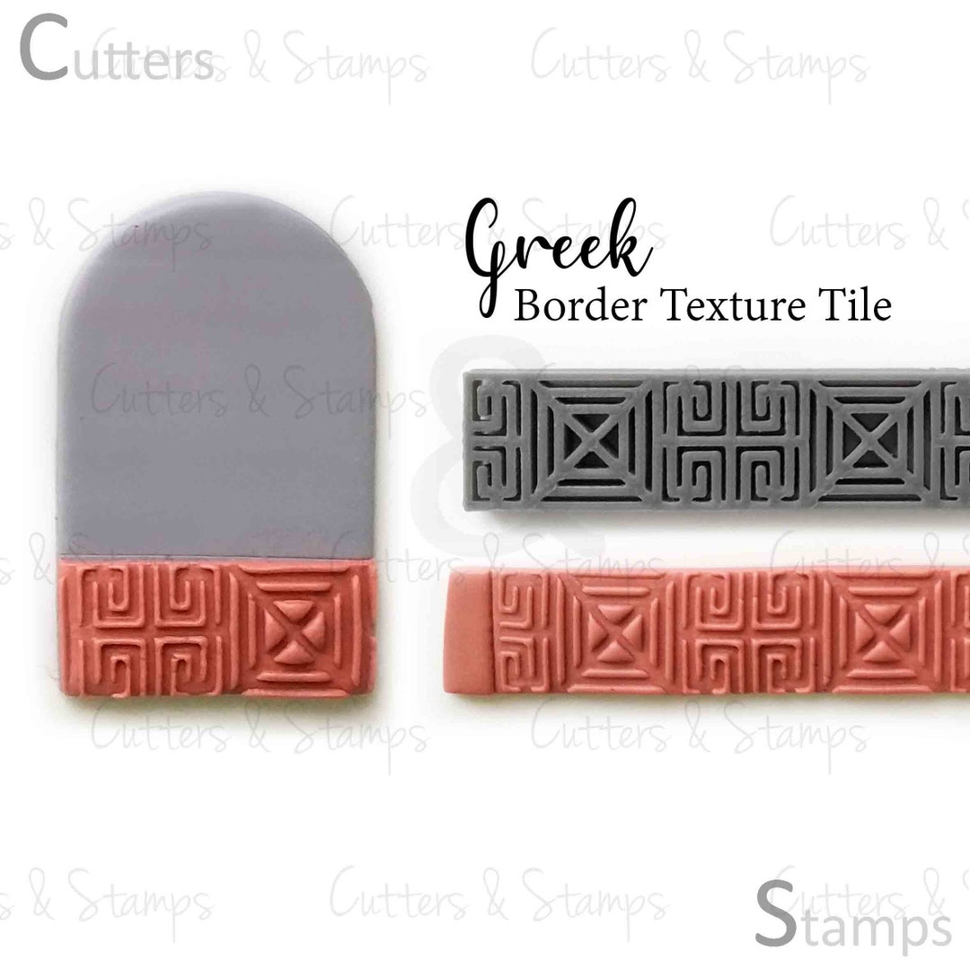 GREEK (border) Texture Tile for Polymer Clay | Hard Embossed Tile ...