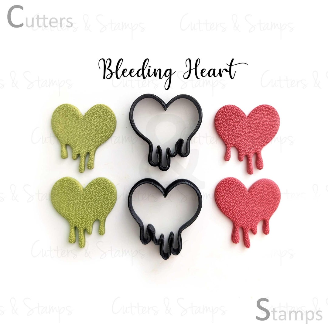 BLEEDING HEART Polymer Clay Cutter | Valentine Shape Cutter | Unique ...