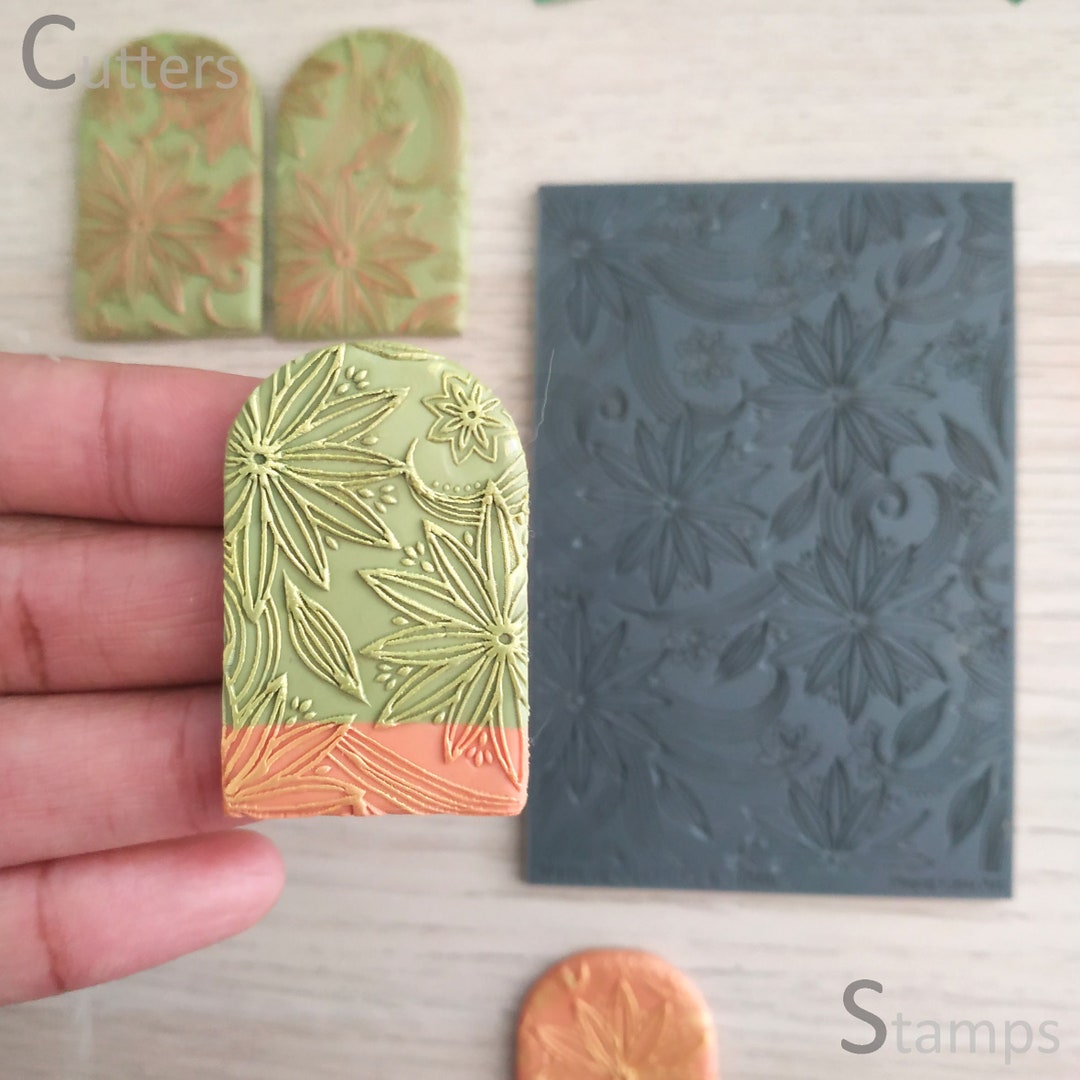 FLORAL LINE ART Pattern Texture Mat for Polymer Clay | Clay Pattern ...
