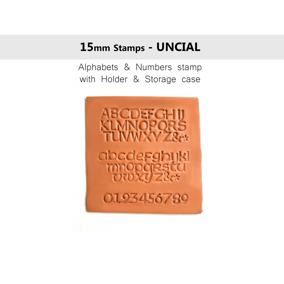 15mm UNCIAL Alphabet Stamps (0.6 Inches) | Stamps for Clay Ceramics ...