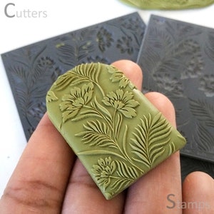 BLOSSOM PRESS Texture Mat for Polymer Clay | Clay Pattern Stamps ...