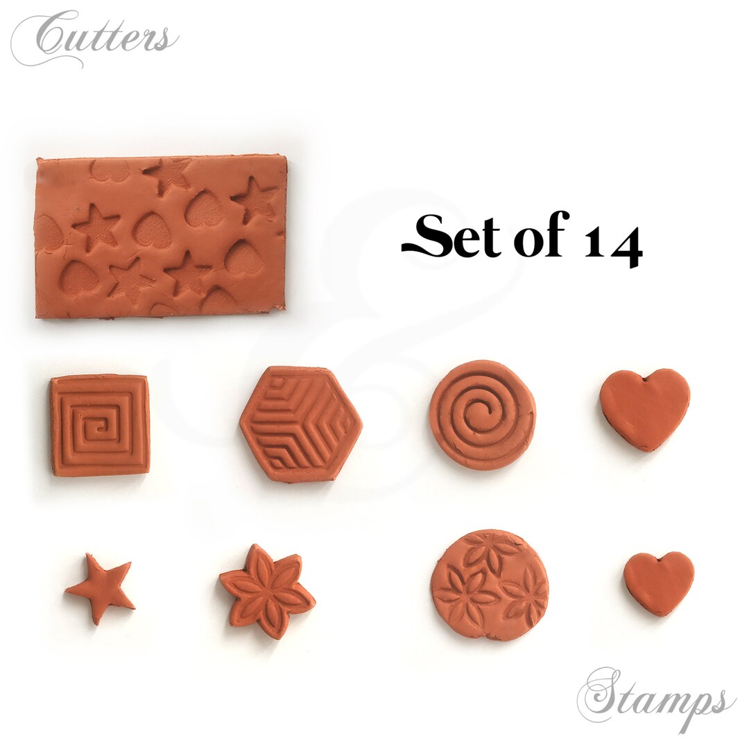 Set of 14 | Clay Textures and Cutters | All in One Set | Clay Tools ...
