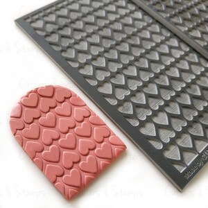HEARTS Texture Mat for Polymer Clay | Clay Pattern Stamps | Textures ...
