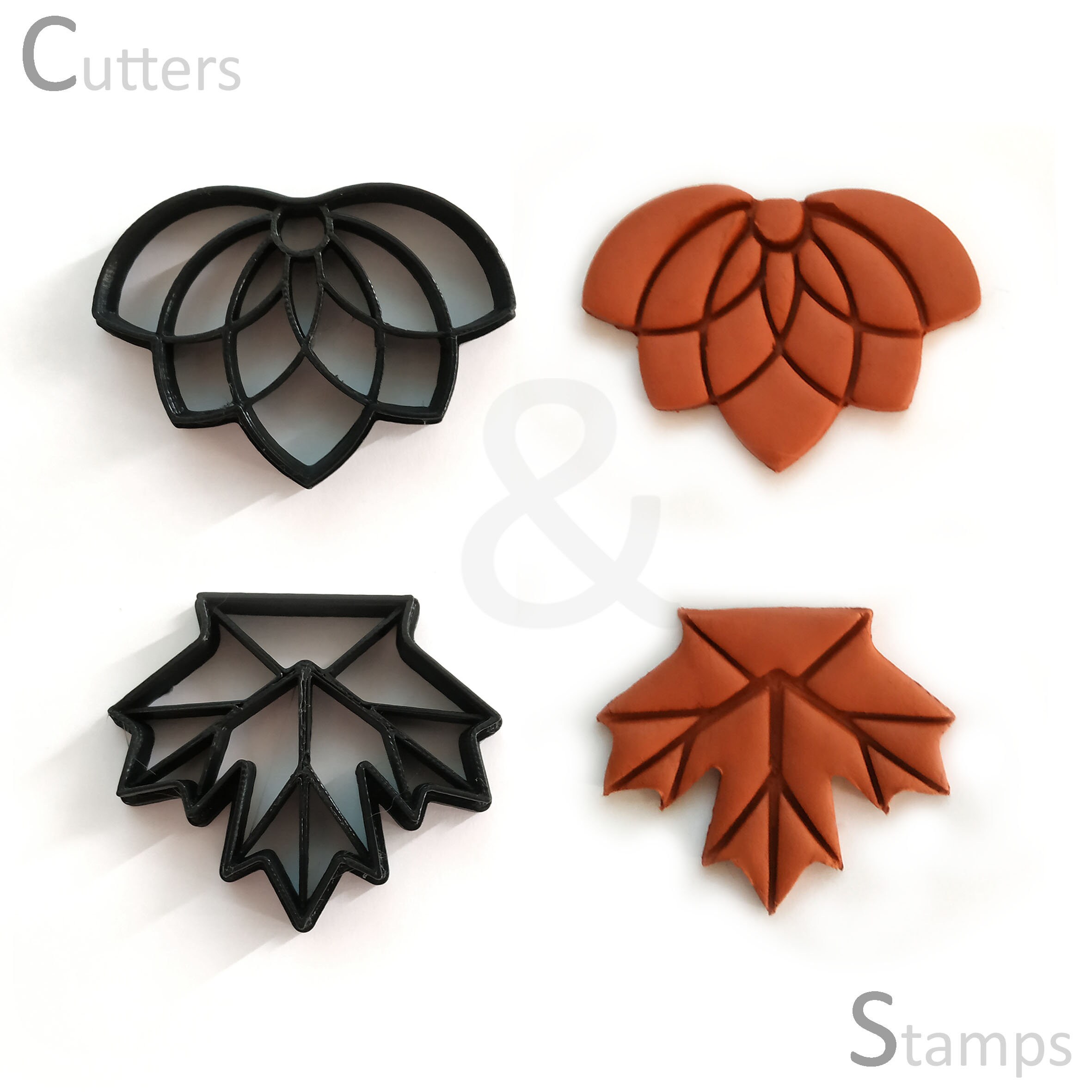 Polymer Clay Cutter Set of 2 Leaf Clay Shape Cutter Unique - Etsy