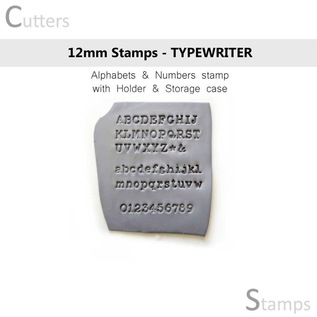 12mm TYPEWRITER Alphabet Stamps (0.47 Inches) | Stamps for Clay ...