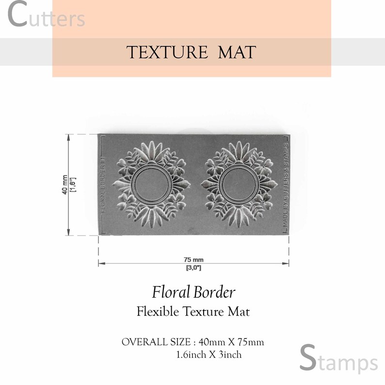 FLORAL BORDER Texture Mat for Polymer Clay Clay Pattern - Etsy