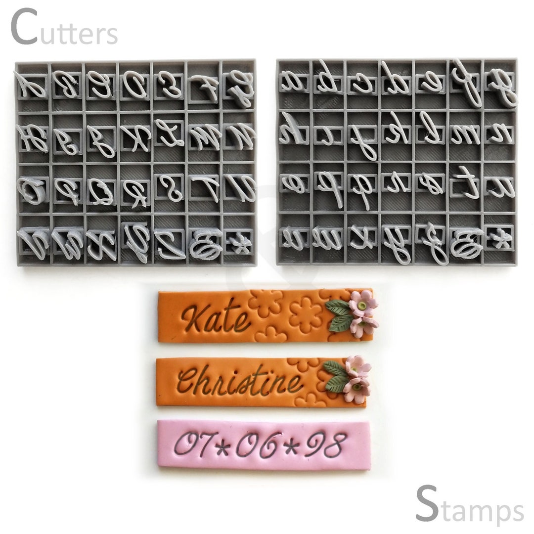 9mm SCRIPT Alphabet Stamps (0.35 Inches) | Wedding Font | Stamps for ...