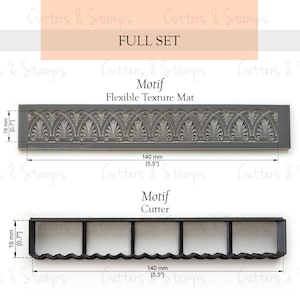 MOTIF (border) Texture Mat for Polymer Clay | Clay Pattern Stamps ...