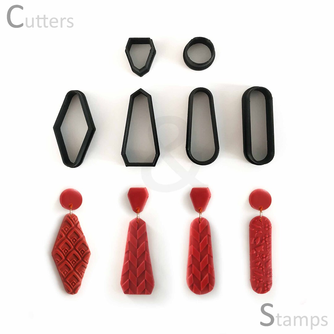 Dangle Clay Earring Cutter Set of 6 | Polymer Clay Cutter | Shape ...