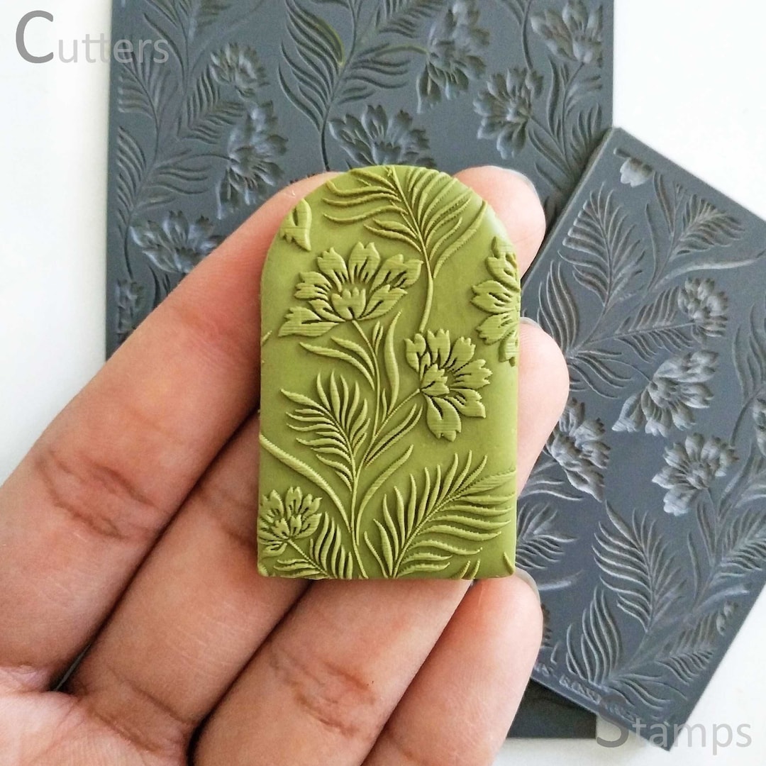 BLOSSOM PRESS Texture Mat for Polymer Clay | Clay Pattern Stamps ...