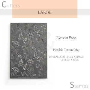 BLOSSOM PRESS Texture Mat for Polymer Clay | Clay Pattern Stamps ...
