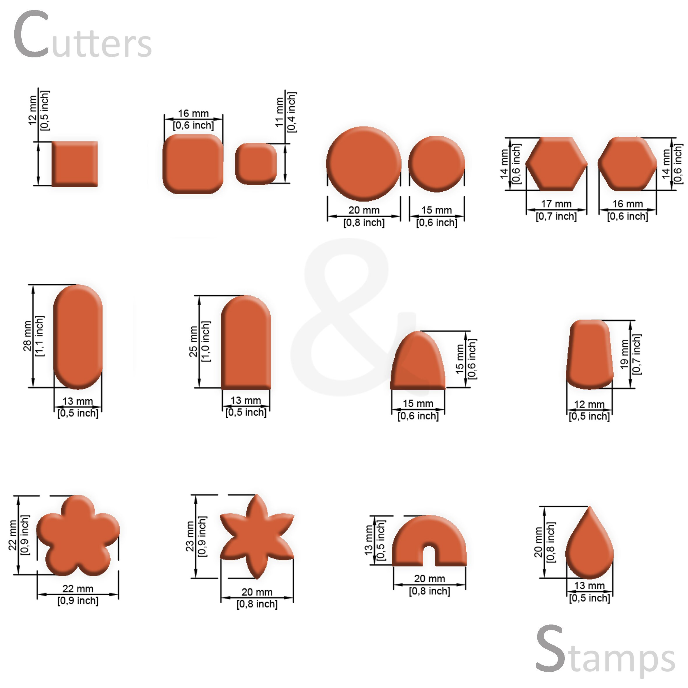 Stud Clay Cutter Pack of 15 Polymer Clay Cutter Set Shape - Etsy