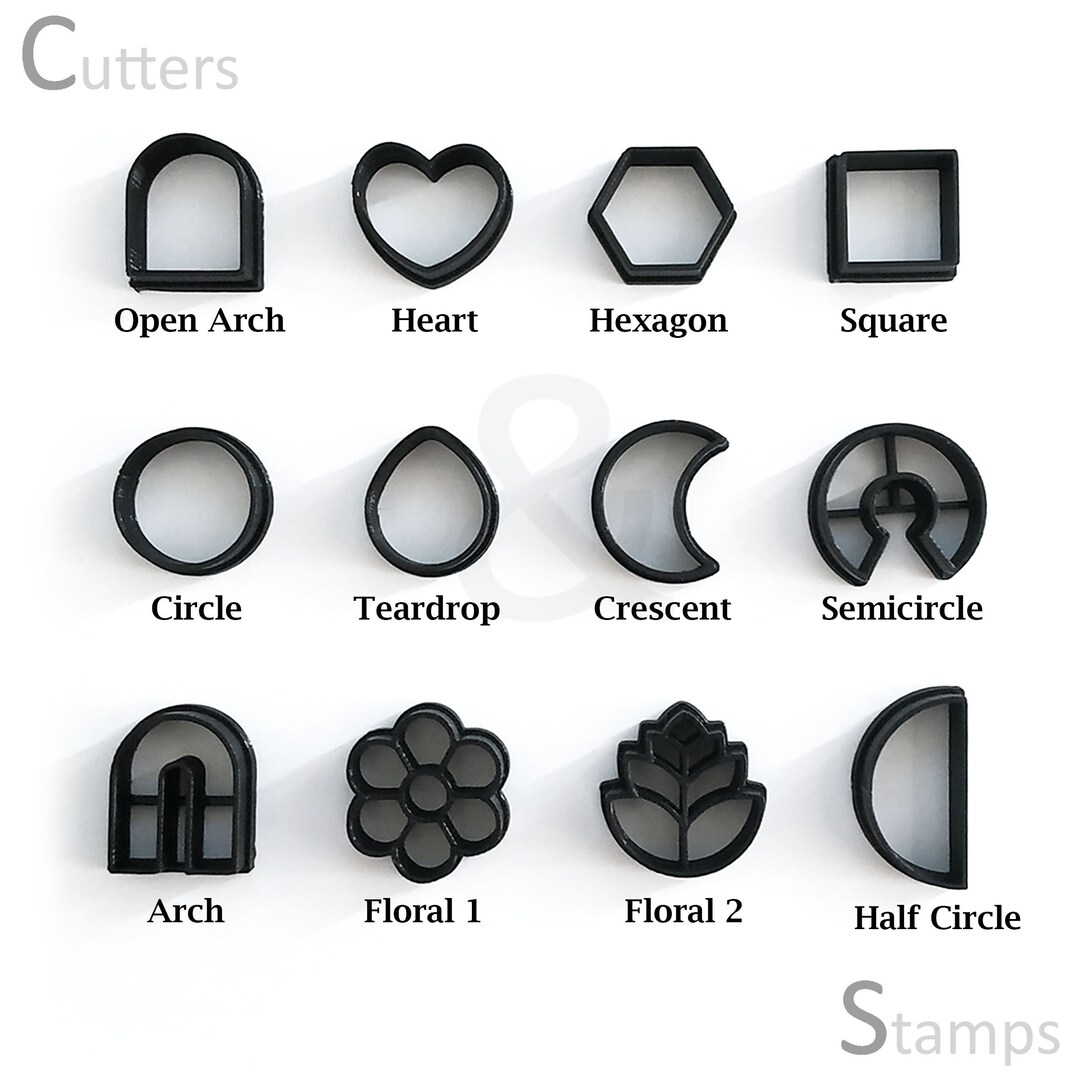 Stud Clay Cutter Pack of 12 | Polymer Clay Cutter Set | Shape Cutter ...