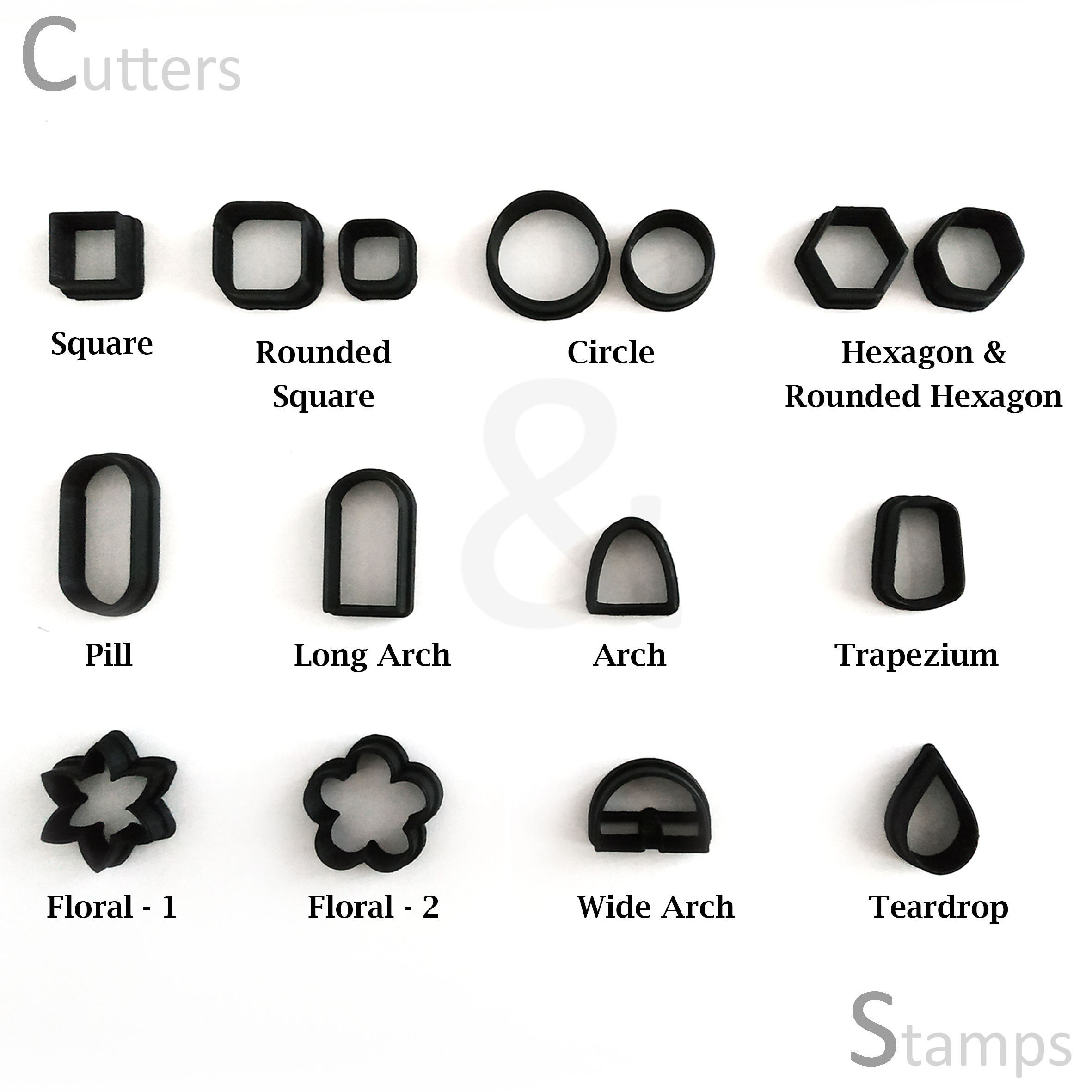 Stud Clay Cutter Pack of 15 Polymer Clay Cutter Set Shape - Etsy