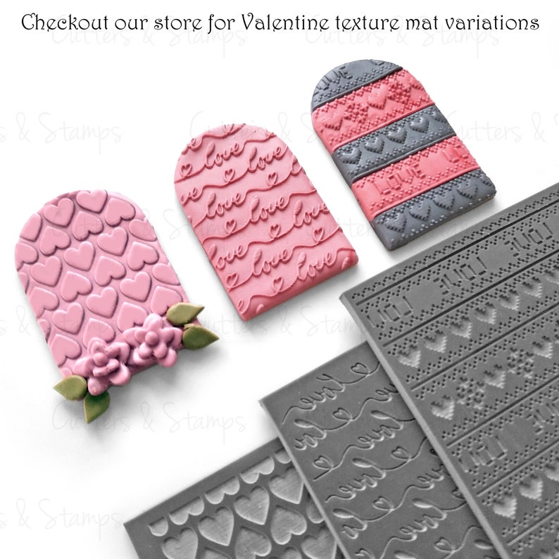 ROMANTIC Texture Mat for Polymer Clay Clay Pattern Stamps - Etsy