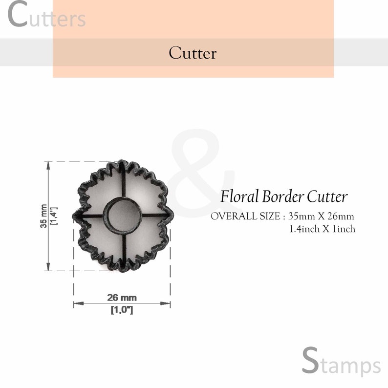 FLORAL BORDER Texture Mat for Polymer Clay Clay Pattern - Etsy
