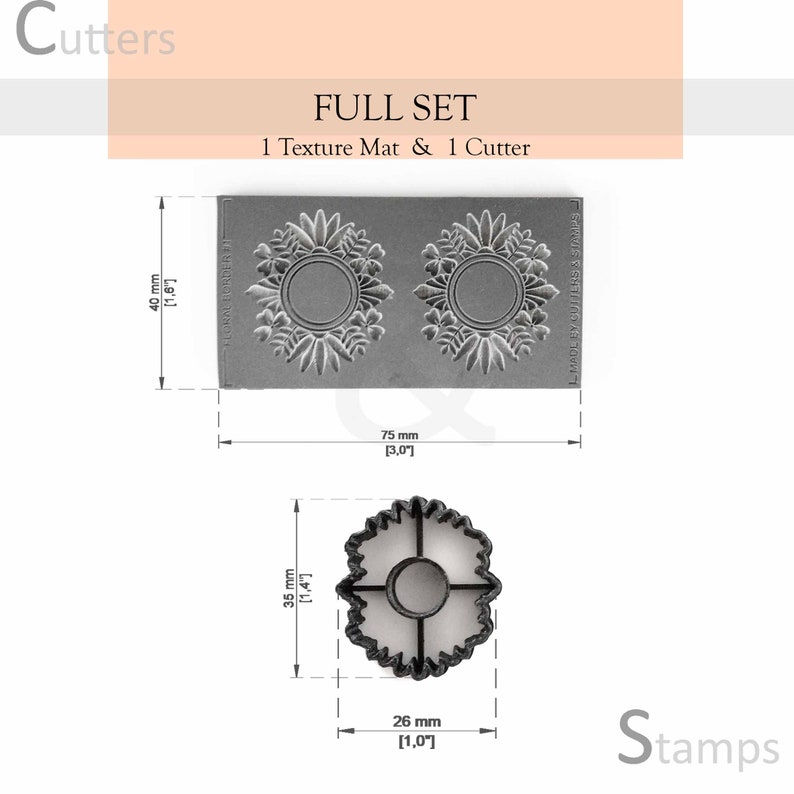 FLORAL BORDER Texture Mat for Polymer Clay Clay Pattern - Etsy