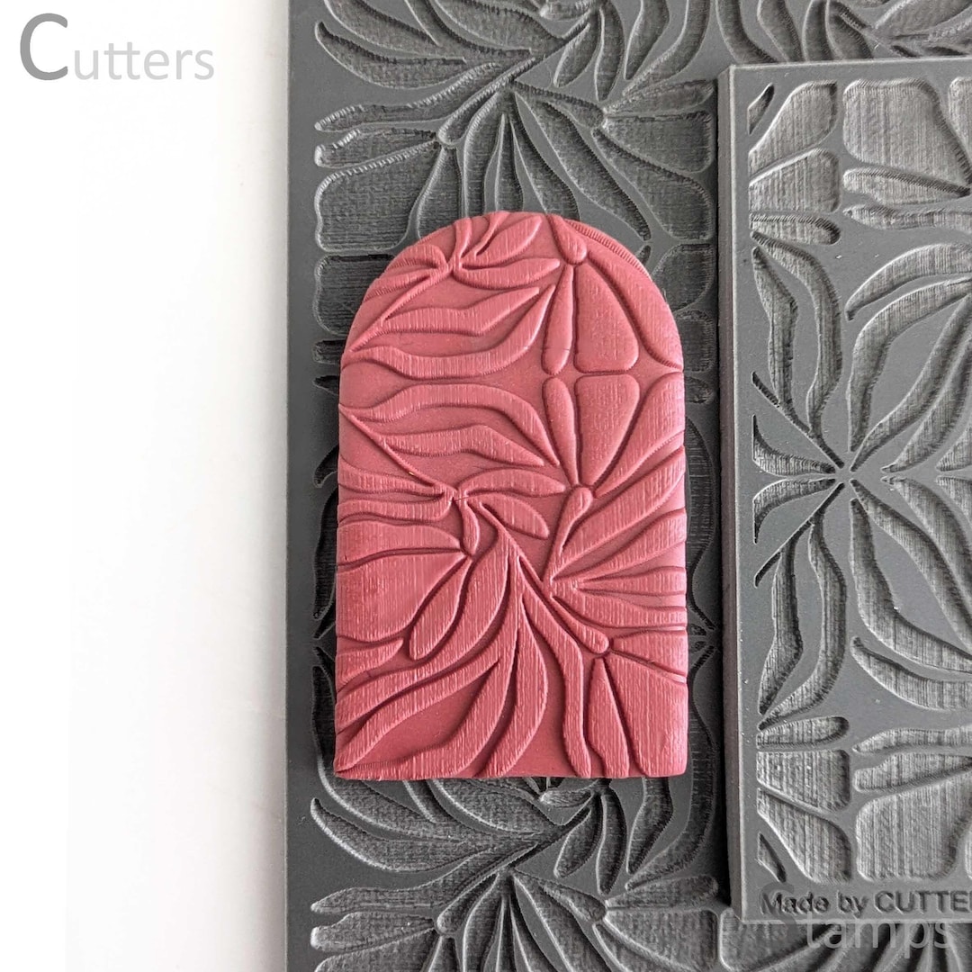 ABSTRACT FLORAL Texture Mat for Polymer Clay | Clay Pattern Stamps ...