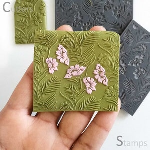 BLOSSOM PRESS Texture Mat for Polymer Clay | Clay Pattern Stamps ...