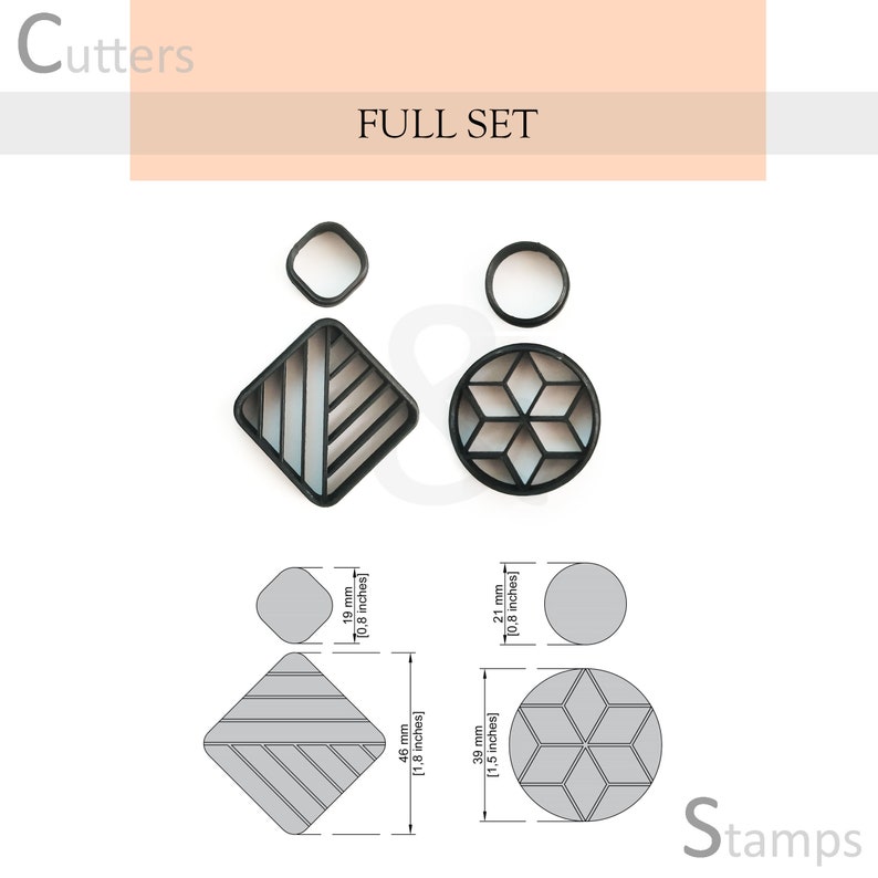 Polymer Clay Cutter Set of 4 Clay Shape Cutter With Texture - Etsy