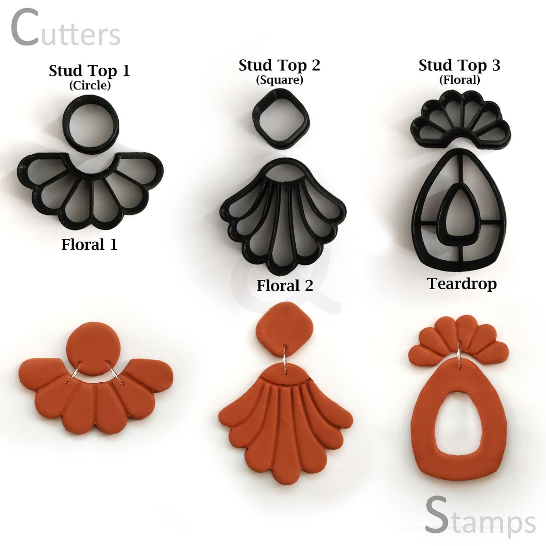 Floral Polymer Clay Cutter Set of 6 | Clay Shape Cutter With Detailing ...