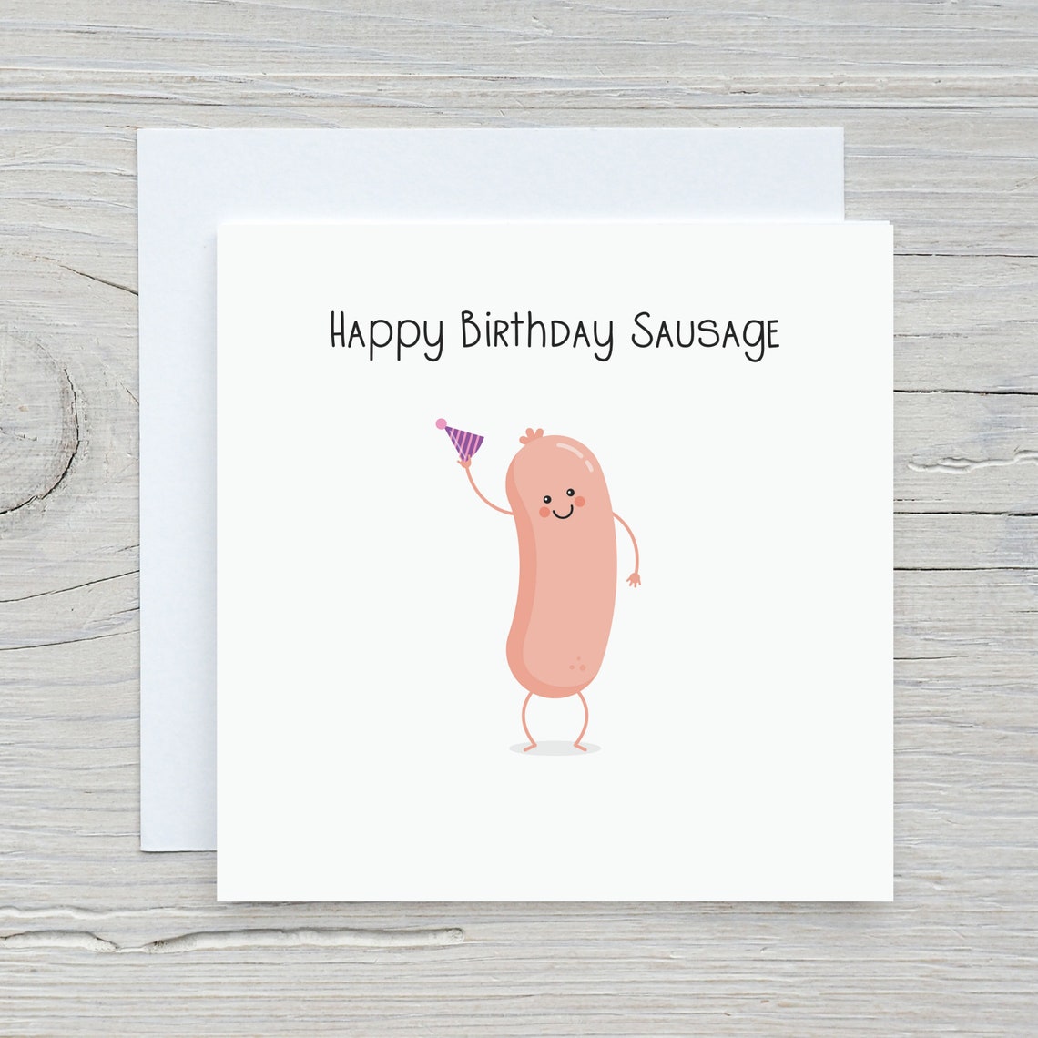 Happy Birthday Sausage Personalised Birthday Card Funny Etsy