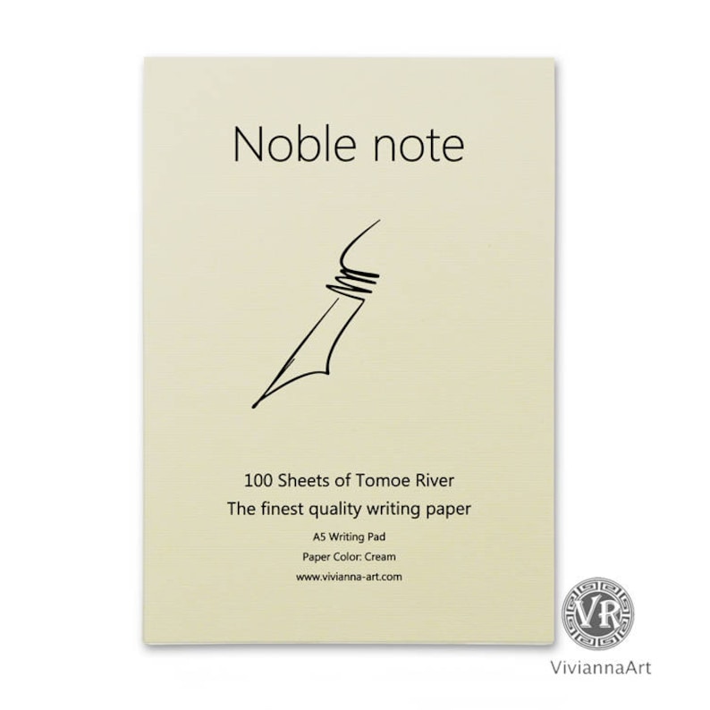 NOBLE NOTE Writing Pad.100 Sheets, Cream Color, A5 148X210 Mm.fountain ...