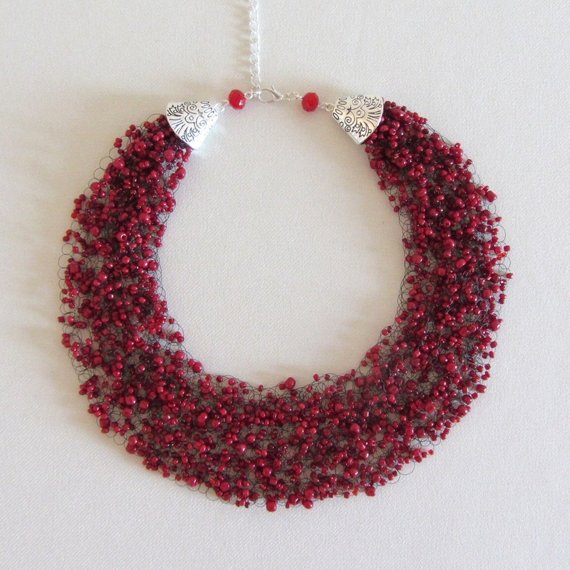 Red Necklace - Etsy