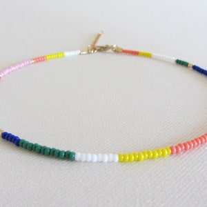 Beaded Choker Rainbow Bead Choker Choker Necklace Hippie Colorful ...