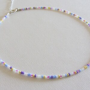 Beaded Choker, Rainbow Bead Choker, Gold Choker Necklace, Colorful ...