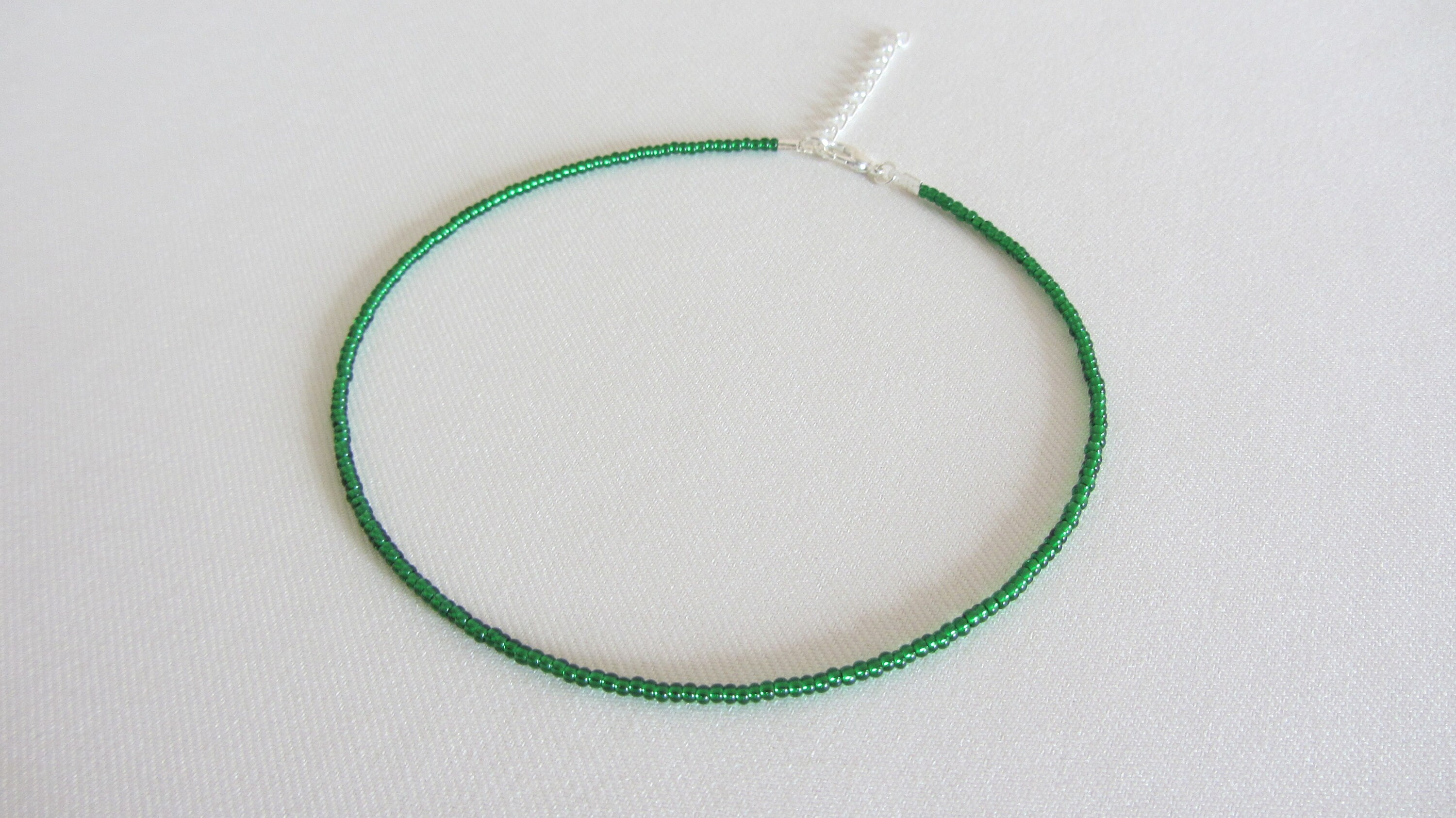 Beaded Choker Green Choker Necklace Beaded Necklace Beaded Choker ...
