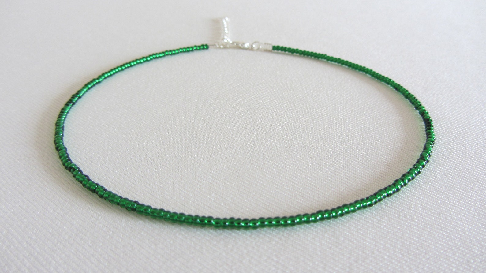 Beaded Choker Green Choker Necklace Beaded Necklace Beaded Choker ...