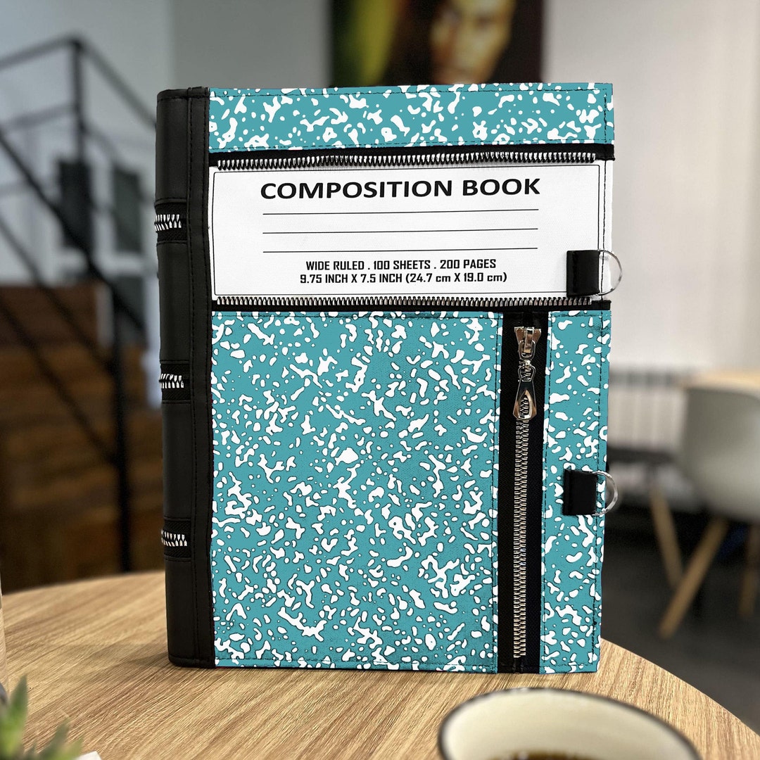 Personalized Teal Kindle Scribe Composition Book Case With Unfastened ...