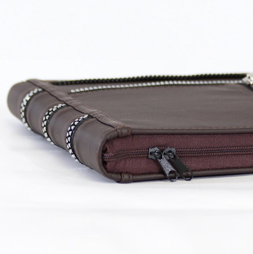 2025 iPad Mini 7 Case Zippered Brown Folio Book Case iPad Mini 7th Gen ...