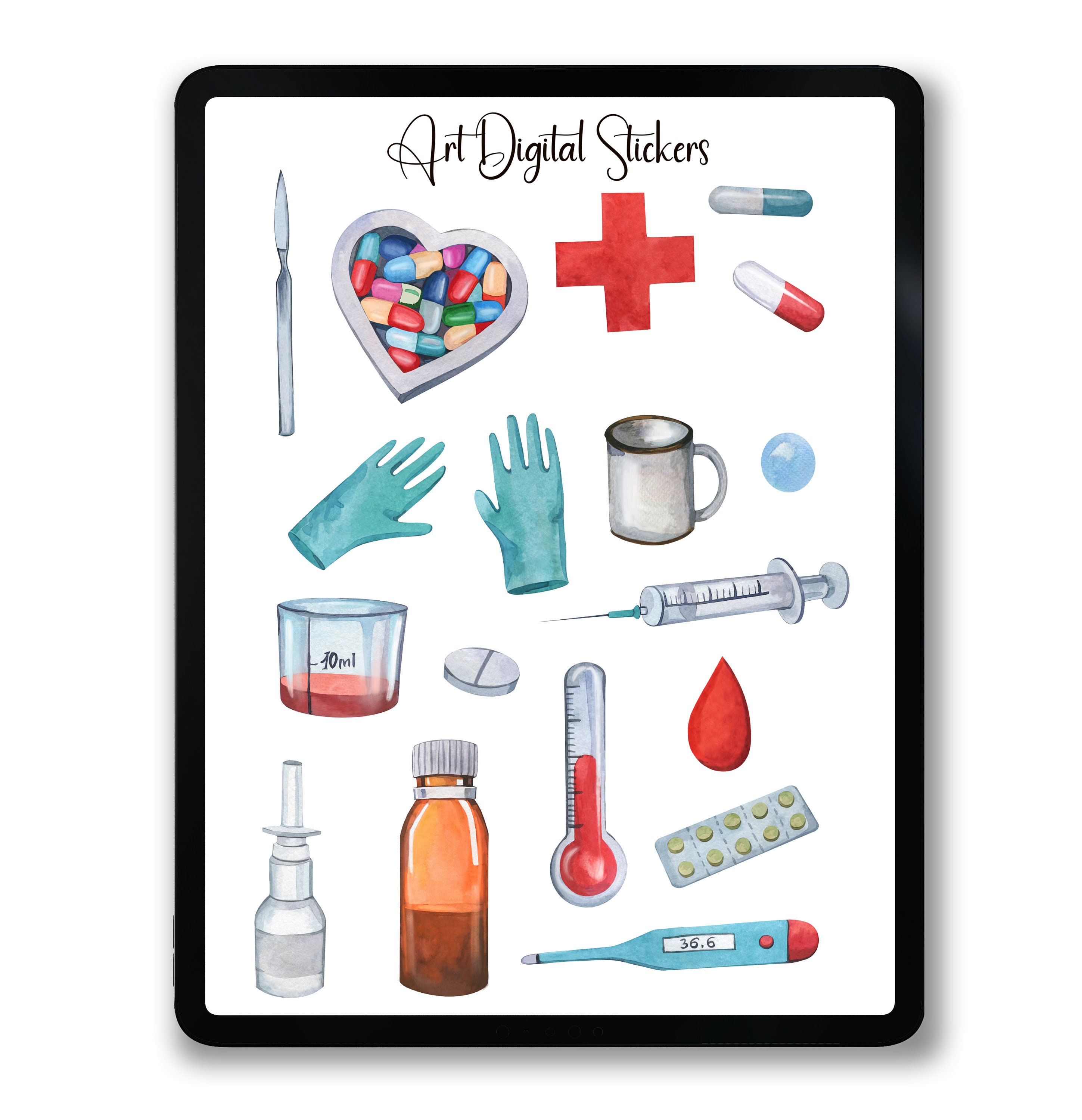 Medical Digital Stickers Healthy Stickers, Goodnotes Stickers Planner ...